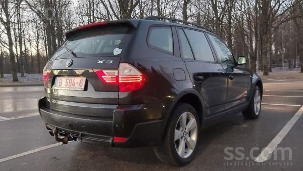 Black BMW X3 2008 in Aluksne, with an engine capacity of 2.00 L and mileage of 0 thousand km for 4650 €, photo 5 on AUTOMOTO.COM.LV