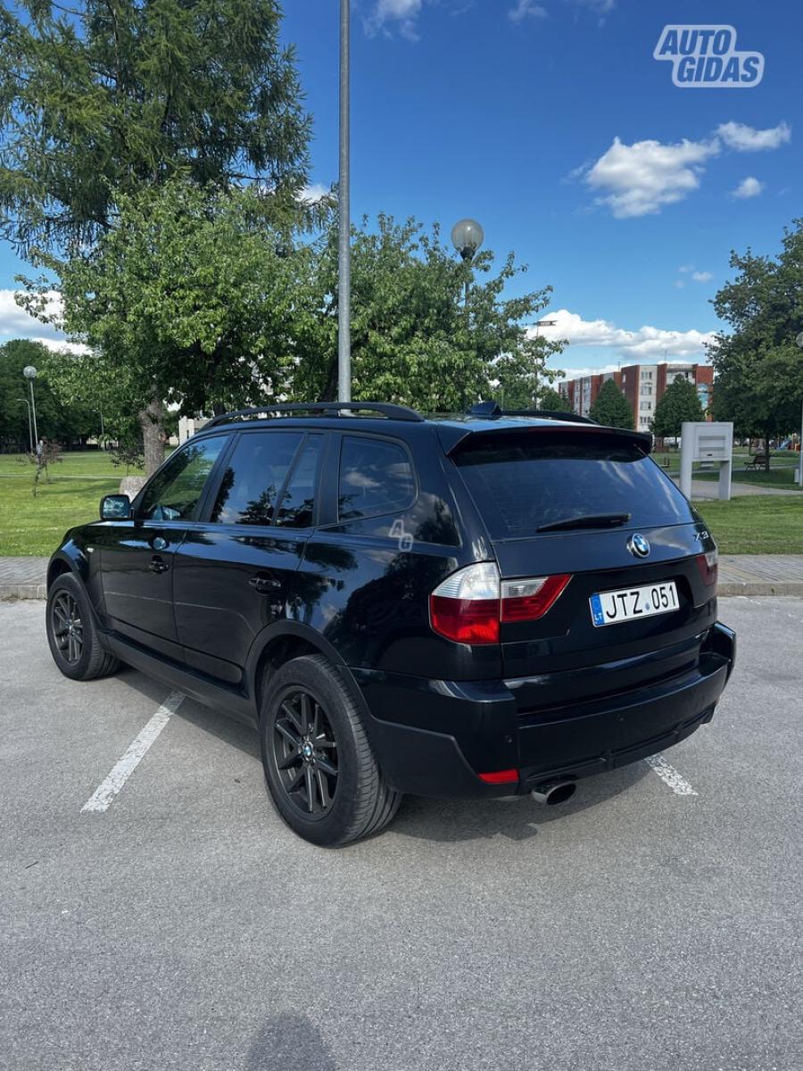 Black BMW X3 2008 in Vilnius, with an engine capacity of 2.00 L and mileage of 321 thousand km for 3900 €, photo 6 on AUTOMOTO.COM.LV