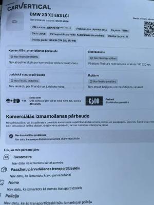 Черный БМВ Х3 2008 в Екабпилс, объемом двигателя 2.00 л и пробегом 184 тыс. км за 6850 €, фото 33 на AUTOMOTO.COM.LV