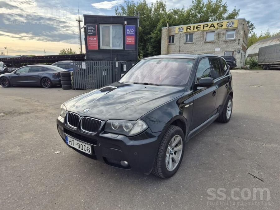 Black BMW X3 2008 in Riga, with an engine capacity of 2.00 L and mileage of 403 thousand km for 3590 €, photo 1 on AUTOMOTO.COM.LV