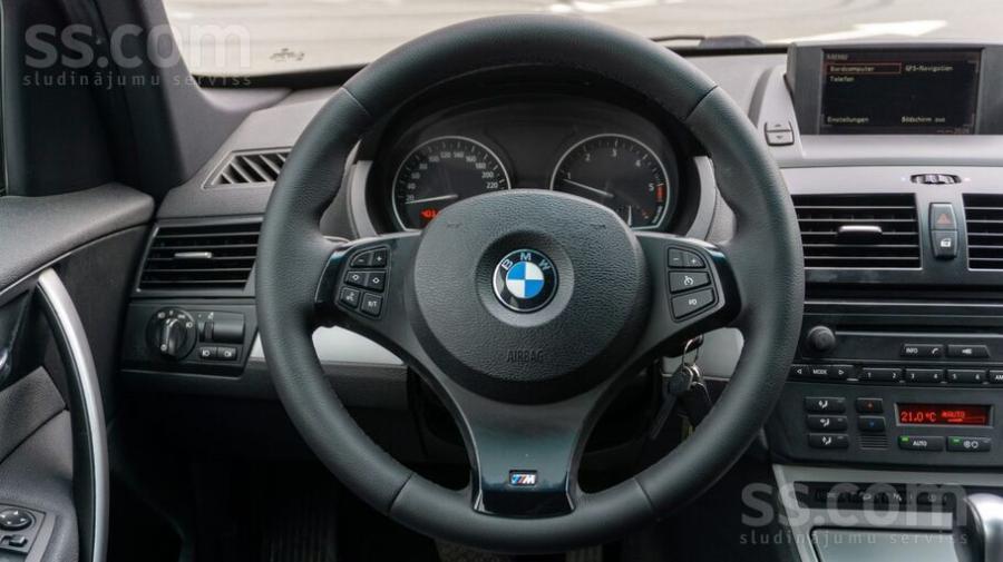 Black BMW X3 2008 in Riga, with an engine capacity of 2.00 L and mileage of 403 thousand km for 3590 €, photo 15 on AUTOMOTO.COM.LV