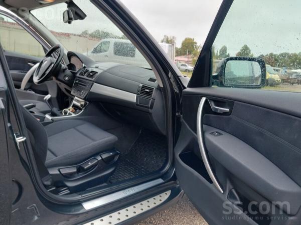 Black BMW X3 2008 in Rezekne, with an engine capacity of 2.00 L and mileage of 0 thousand km for 4250 €, photo 10 on AUTOMOTO.COM.LV