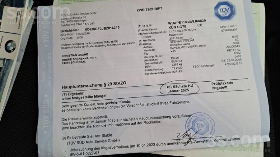 Melns BMW X3 2009 Ogre, ar dzinēja tilpumu 2.00 L un nobraukumu 252 tūkst. km par 5150 €, foto 33 vietnē AUTOMOTO.COM.LV