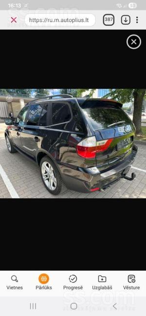 Melns BMW X3 2010 Rīga, ar dzinēja tilpumu 3.00 L un nobraukumu 273 tūkst. km par 6900 €, foto 3 vietnē AUTOMOTO.COM.LV