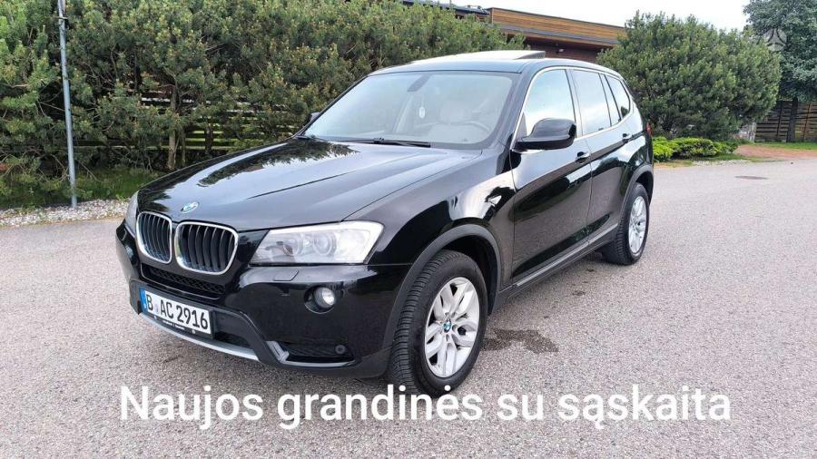 Black BMW X3 2011 in Vilnius, with an engine capacity of 2.00 L and mileage of 285 thousand km for 8690 €, photo 1 on AUTOMOTO.COM.LV