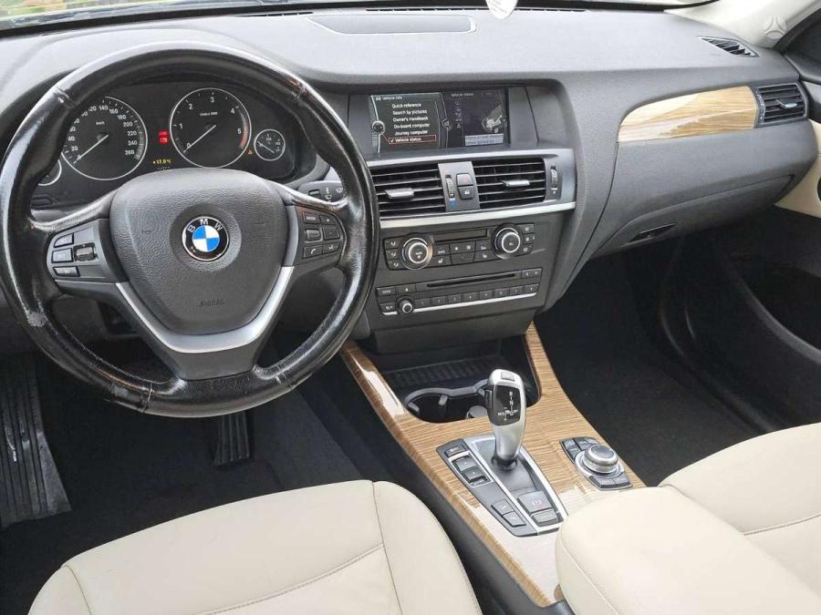 Black BMW X3 2011 in Vilnius, with an engine capacity of 2.00 L and mileage of 285 thousand km for 8690 €, photo 14 on AUTOMOTO.COM.LV