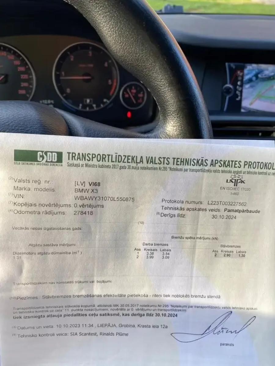 Melns BMW X3 2011 Grobiņa, ar dzinēja tilpumu 2.00 L un nobraukumu 0 tūkst. km par 9990 €, foto 7 vietnē AUTOMOTO.COM.LV