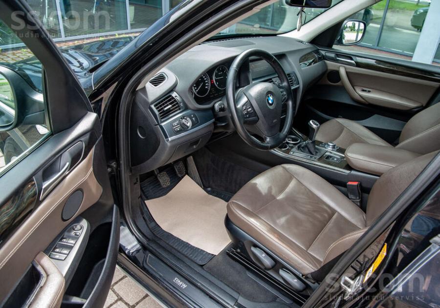 Black BMW X3 2011 in Cesis, with an engine capacity of 2.00 L and mileage of 203 thousand km for 10650 €, photo 13 on AUTOMOTO.COM.LV