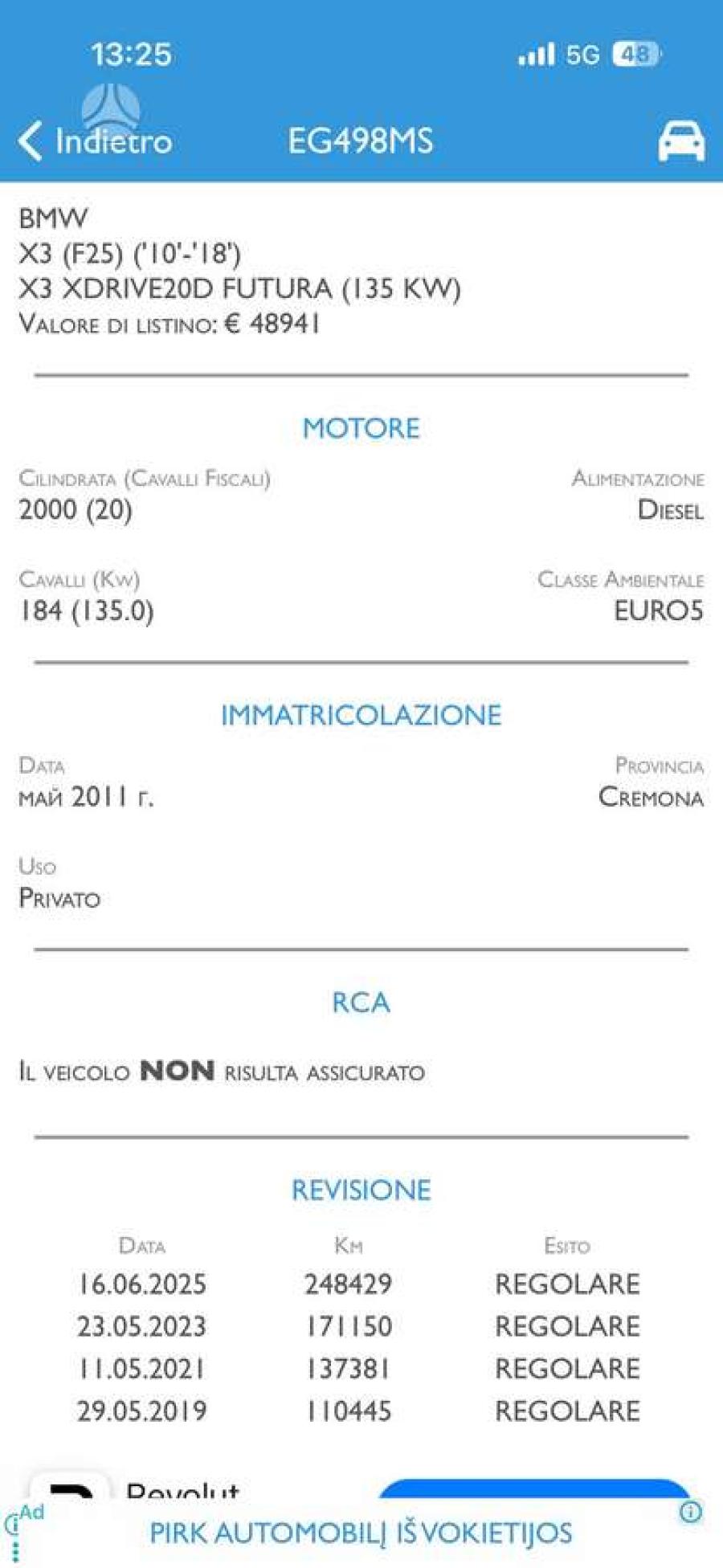 Черный БМВ Х3 2011 в Вильнюс, объемом двигателя 2.00 л и пробегом 267 тыс. км за 8550 €, фото 24 на AUTOMOTO.COM.LV