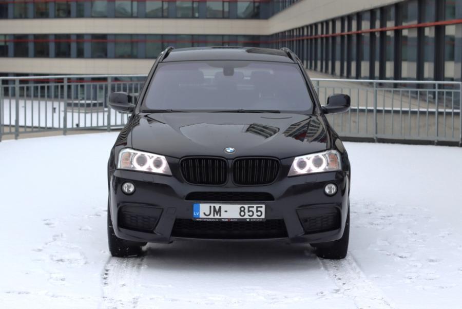 Black BMW X3 2012 in Riga, with an engine capacity of 2.00 L and mileage of 198 thousand km for 11980 €, photo 2 on AUTOMOTO.COM.LV