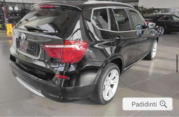 Melns BMW X3 2012 Panevēža, ar dzinēja tilpumu 2.99 L un nobraukumu 2002 tūkst. km par 12500 €, foto 3 vietnē AUTOMOTO.COM.LV