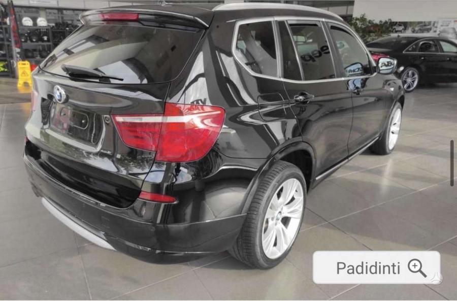 Black BMW X3 2012 in Panevezys, with an engine capacity of 2.99 L and mileage of 2002 thousand km for 12500 €, photo 3 on AUTOMOTO.COM.LV