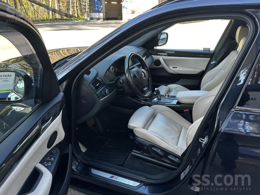 Black BMW X3 2012 in Riga, with an engine capacity of 2.00 L and mileage of 253 thousand km for 11890 €, photo 21 on AUTOMOTO.COM.LV