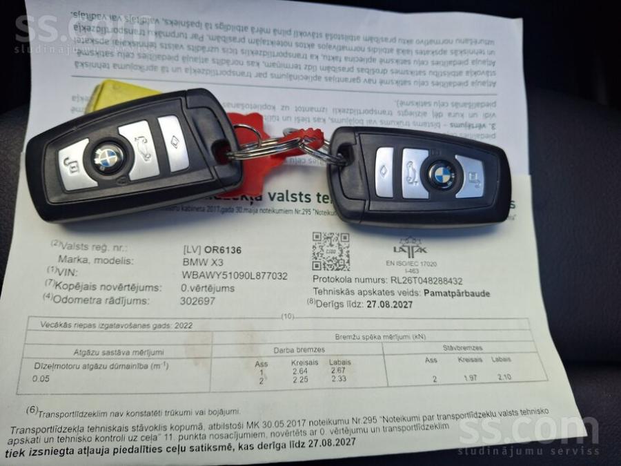 Черный БМВ Х3 2012 в Рига, объемом двигателя 3.00 л и пробегом 302 тыс. км за 9995 €, фото 23 на AUTOMOTO.COM.LV