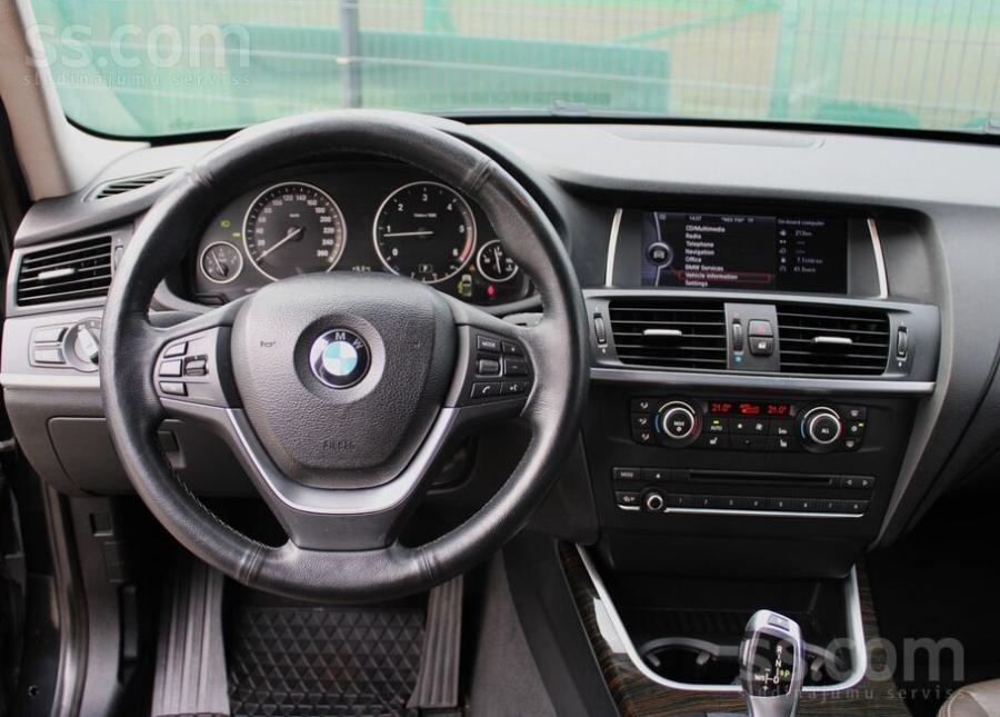 Black BMW X3 2013 in Riga, with an engine capacity of 2.00 L and mileage of 179 thousand km for 10500 €, photo 9 on AUTOMOTO.COM.LV