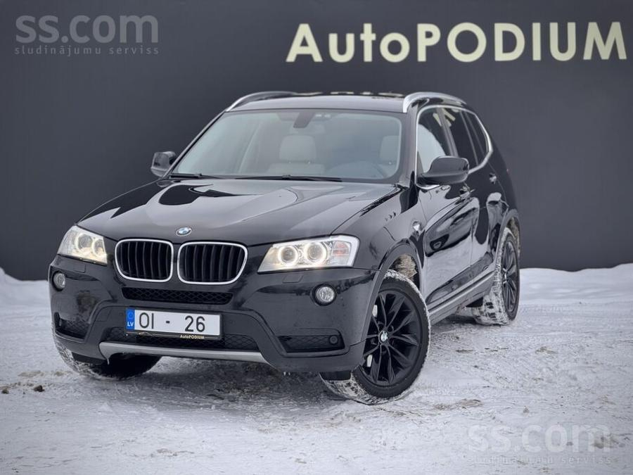 Black BMW X3 2013 in Riga, with an engine capacity of 2.00 L and mileage of 245 thousand km for 10750 €, photo 1 on AUTOMOTO.COM.LV