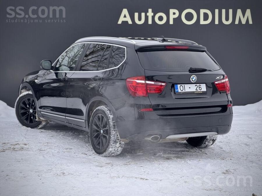 Black BMW X3 2013 in Riga, with an engine capacity of 2.00 L and mileage of 245 thousand km for 10750 €, photo 3 on AUTOMOTO.COM.LV