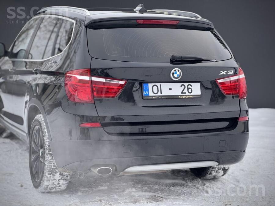 Black BMW X3 2013 in Riga, with an engine capacity of 2.00 L and mileage of 245 thousand km for 10750 €, photo 4 on AUTOMOTO.COM.LV