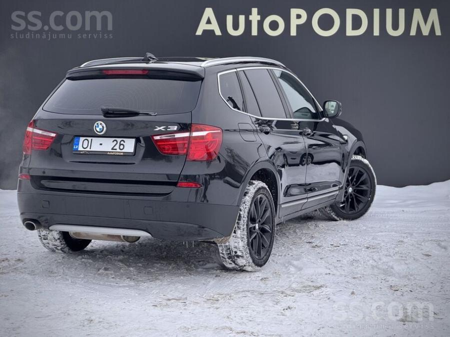 Black BMW X3 2013 in Riga, with an engine capacity of 2.00 L and mileage of 245 thousand km for 10750 €, photo 6 on AUTOMOTO.COM.LV