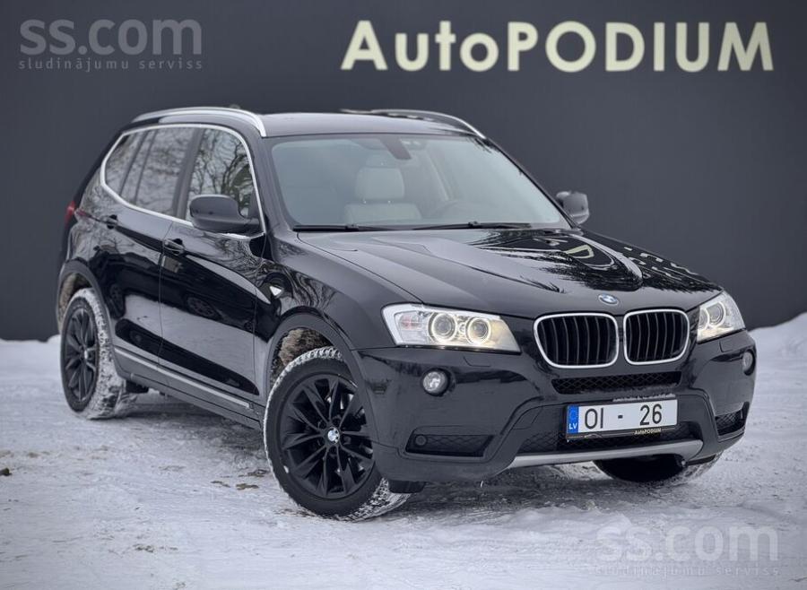 Black BMW X3 2013 in Riga, with an engine capacity of 2.00 L and mileage of 245 thousand km for 10750 €, photo 7 on AUTOMOTO.COM.LV