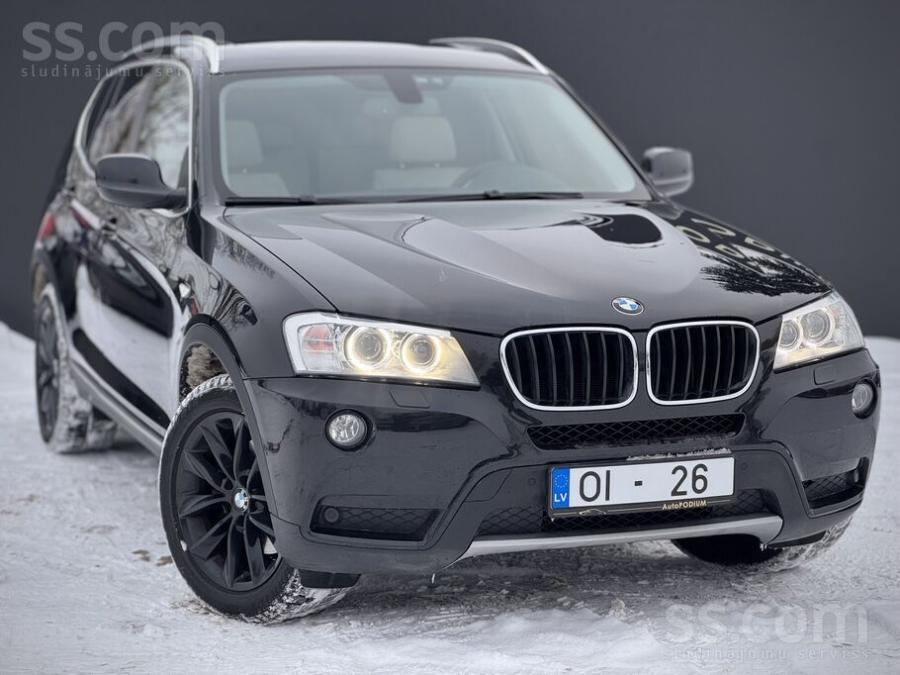 Black BMW X3 2013 in Riga, with an engine capacity of 2.00 L and mileage of 245 thousand km for 10750 €, photo 8 on AUTOMOTO.COM.LV