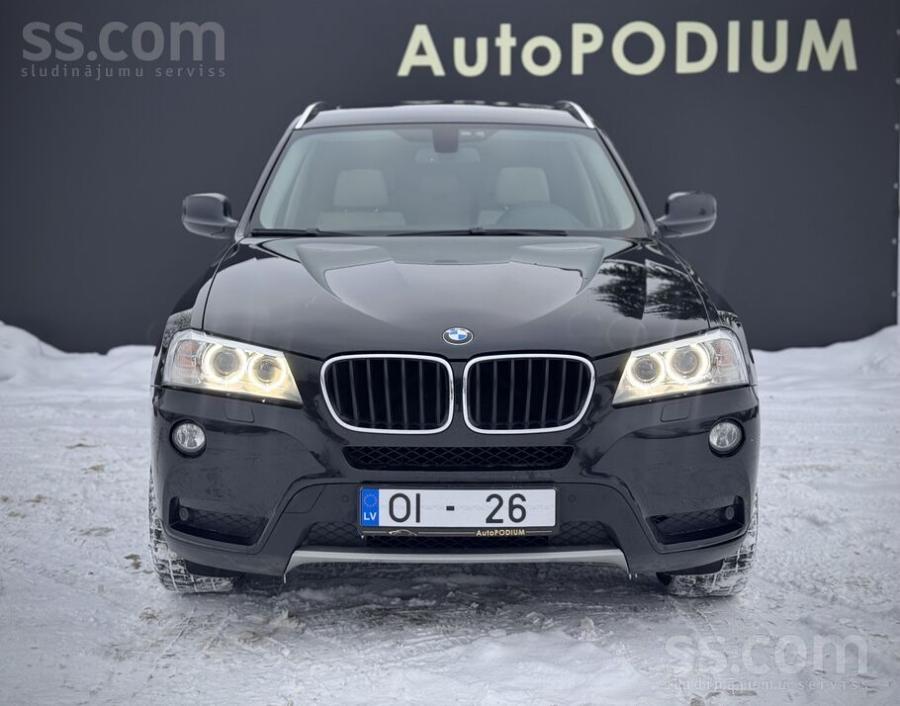 Black BMW X3 2013 in Riga, with an engine capacity of 2.00 L and mileage of 245 thousand km for 10750 €, photo 9 on AUTOMOTO.COM.LV
