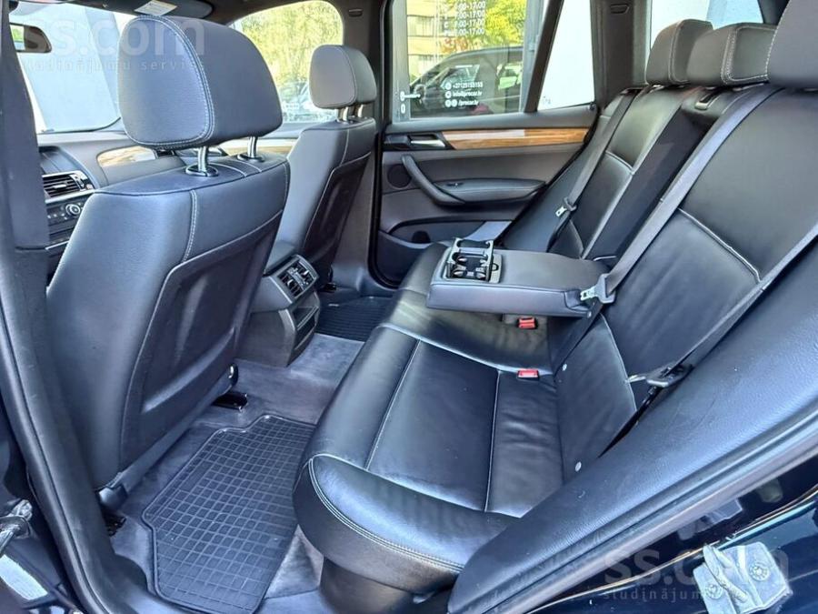 Black BMW X3 2013 in Riga, with an engine capacity of 2.00 L and mileage of 283 thousand km for 10500 €, photo 14 on AUTOMOTO.COM.LV