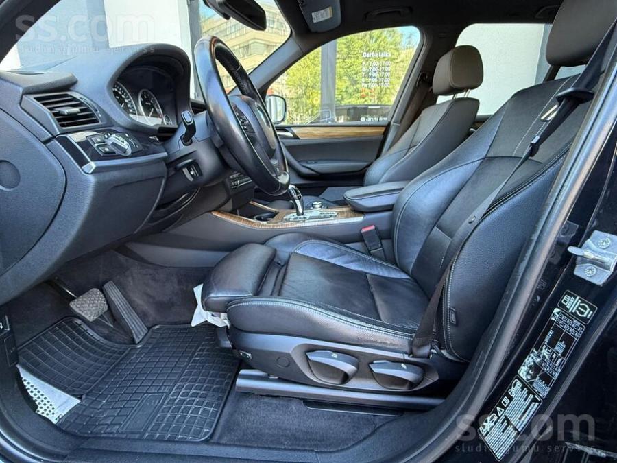 Black BMW X3 2013 in Riga, with an engine capacity of 2.00 L and mileage of 283 thousand km for 10500 €, photo 16 on AUTOMOTO.COM.LV