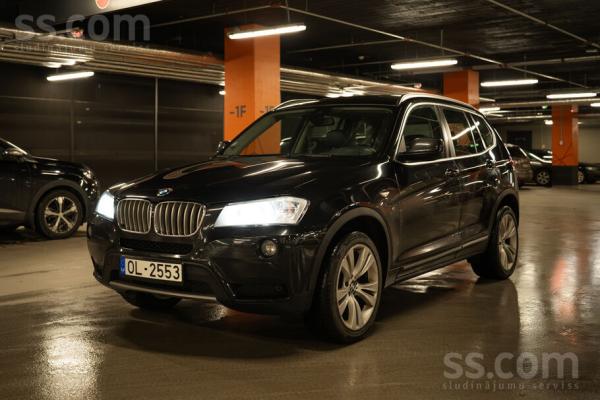 Black BMW X3 2013 in Riga, with an engine capacity of 2.00 L and mileage of 185 thousand km for 13500 €, photo 2 on AUTOMOTO.COM.LV