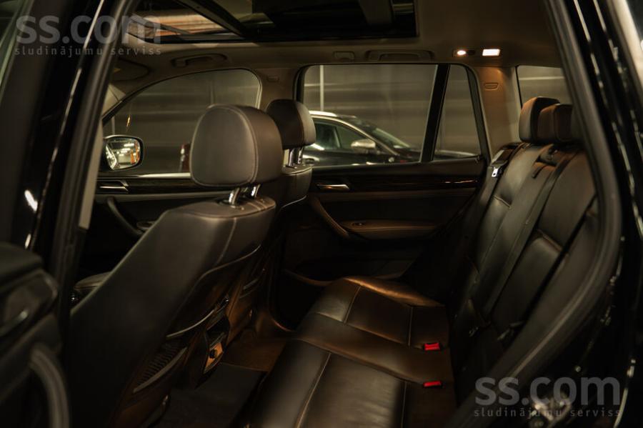 Black BMW X3 2013 in Riga, with an engine capacity of 2.00 L and mileage of 185 thousand km for 13500 €, photo 16 on AUTOMOTO.COM.LV