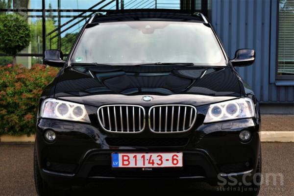 Black BMW X3 2013 in Riga, with an engine capacity of 3.00 L and mileage of 221 thousand km for 12990 €, photo 1 on AUTOMOTO.COM.LV