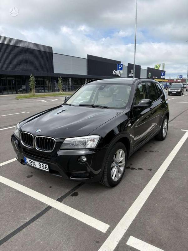 Black BMW X3 2013 in Utena, with an engine capacity of 2.00 L and mileage of 195 thousand km for 6600 €, photo 1 on AUTOMOTO.COM.LV