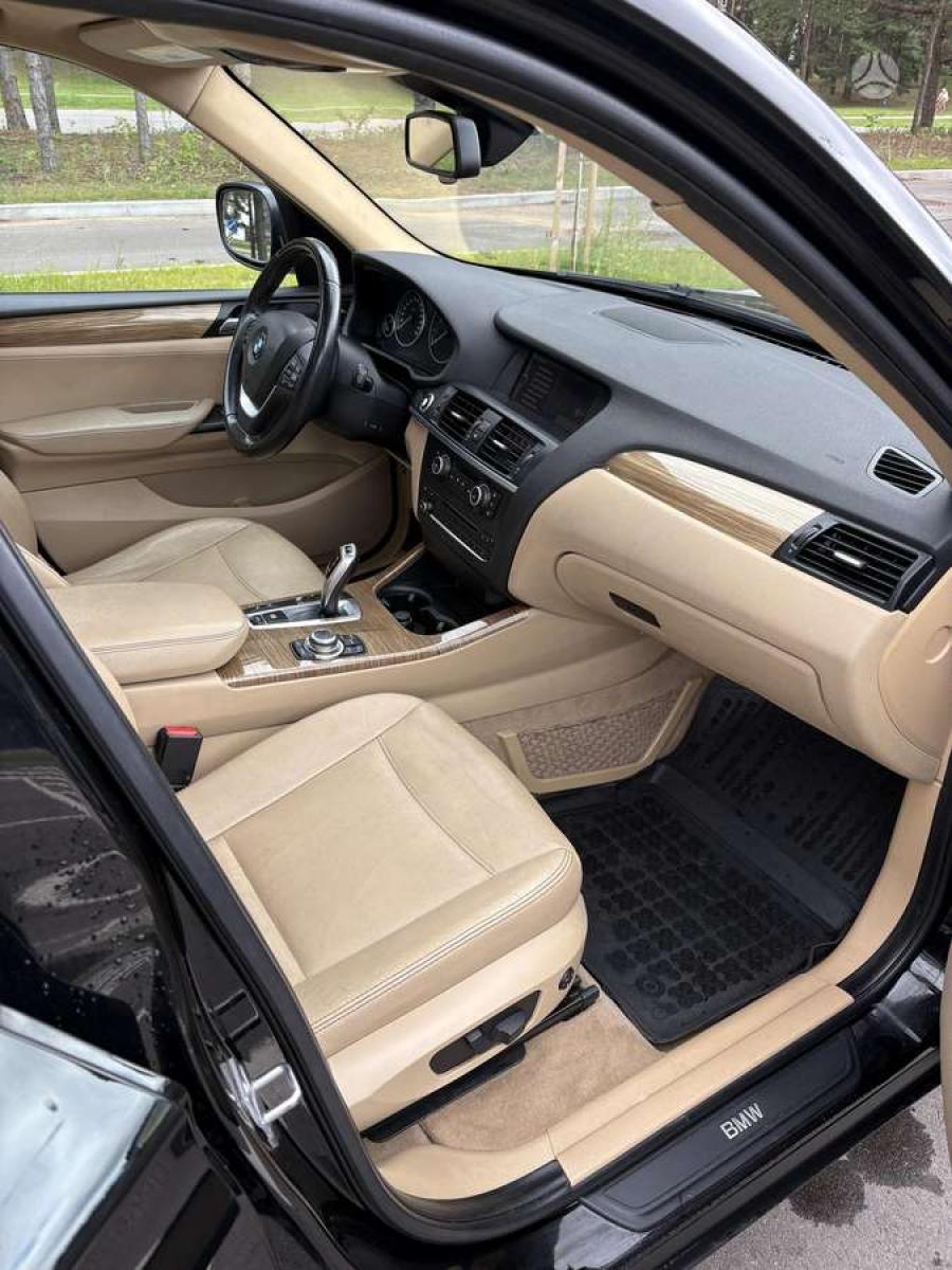 Black BMW X3 2013 in Utena, with an engine capacity of 2.00 L and mileage of 195 thousand km for 6600 €, photo 12 on AUTOMOTO.COM.LV