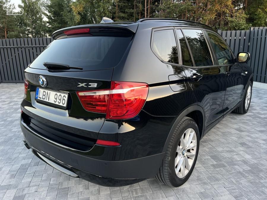 Black BMW X3 2013 in Vilnius, with an engine capacity of 2.00 L and mileage of 185 thousand km for 8300 €, photo 7 on AUTOMOTO.COM.LV