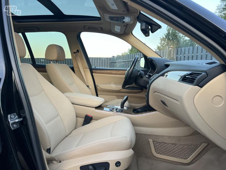 Black BMW X3 2013 in Vilnius, with an engine capacity of 2.00 L and mileage of 185 thousand km for 8300 €, photo 14 on AUTOMOTO.COM.LV
