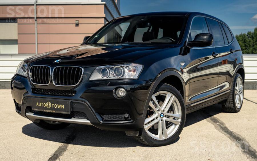 Black BMW X3 2013 in Riga, with an engine capacity of 2.00 L and mileage of 234 thousand km for 11550 €, photo 1 on AUTOMOTO.COM.LV