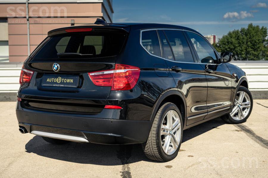 Black BMW X3 2013 in Riga, with an engine capacity of 2.00 L and mileage of 234 thousand km for 11550 €, photo 6 on AUTOMOTO.COM.LV