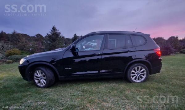 Black BMW X3 2013 in Riga, with an engine capacity of 2.00 L and mileage of 210 thousand km for 10888 €, photo 1 on AUTOMOTO.COM.LV