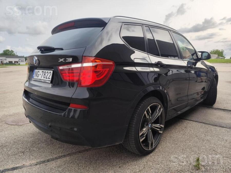 Black BMW X3 2014 in Riga, with an engine capacity of 2.00 L and mileage of 0 thousand km for 15500 €, photo 3 on AUTOMOTO.COM.LV