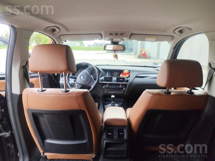 Black BMW X3 2014 in Cesis, with an engine capacity of 2.00 L and mileage of 260 thousand km for 13500 €, photo 6 on AUTOMOTO.COM.LV