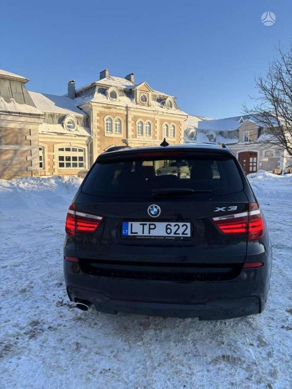 Black BMW X3 2014 in Vilnius, with an engine capacity of 2.00 L and mileage of 374 thousand km for 9799 €, photo 4 on AUTOMOTO.COM.LV