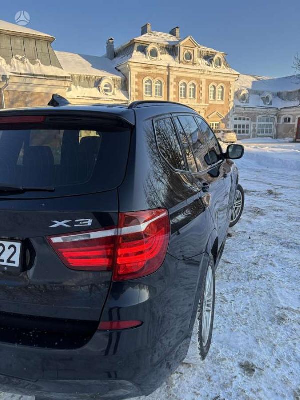 Black BMW X3 2014 in Vilnius, with an engine capacity of 2.00 L and mileage of 374 thousand km for 9799 €, photo 5 on AUTOMOTO.COM.LV