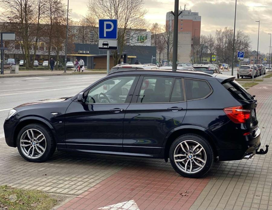 Black BMW X3 2014 in Marijampole, with an engine capacity of 2.99 L and mileage of 215 thousand km for 15999 €, photo 10 on AUTOMOTO.COM.LV
