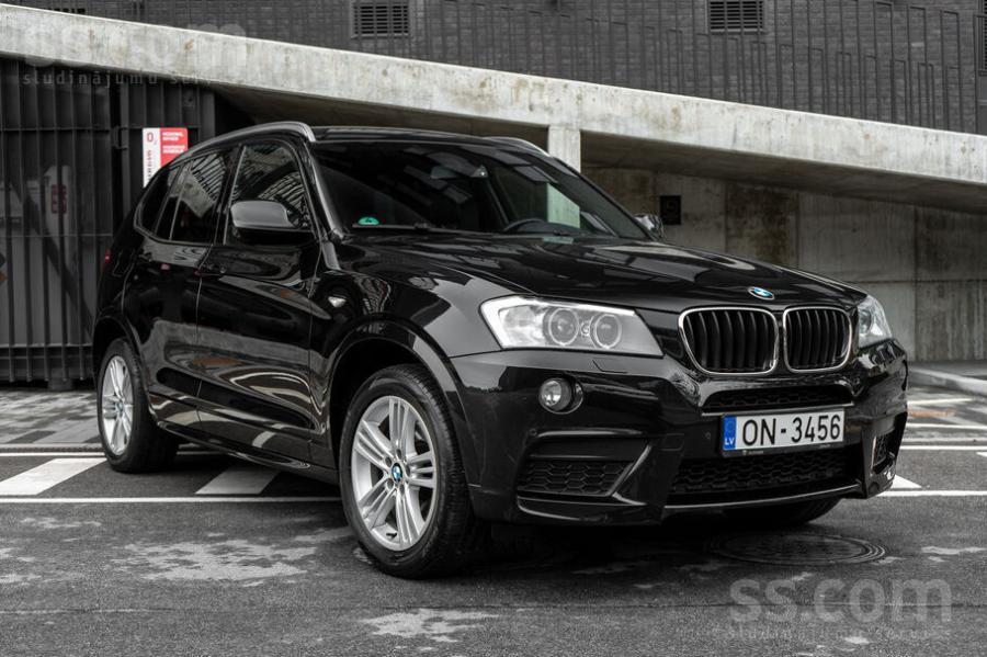 Black BMW X3 2014 in Riga, with an engine capacity of 2.00 L and mileage of 170 thousand km for 15490 €, photo 1 on AUTOMOTO.COM.LV