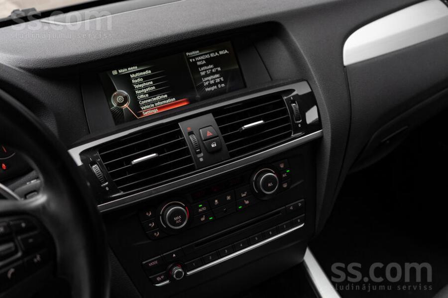 Black BMW X3 2014 in Riga, with an engine capacity of 2.00 L and mileage of 170 thousand km for 15490 €, photo 18 on AUTOMOTO.COM.LV