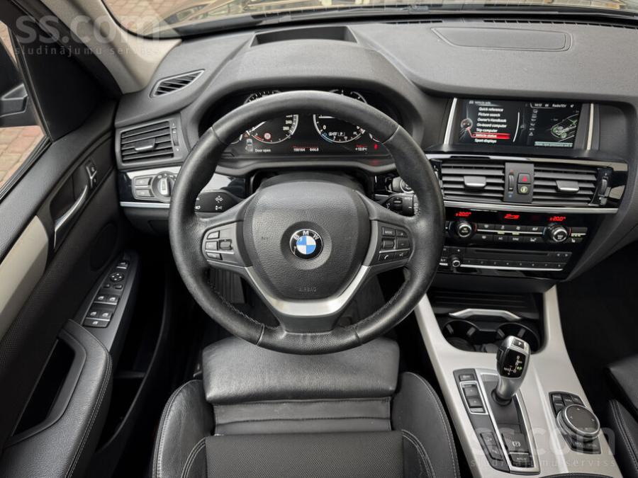 Black BMW X3 2014 in Riga, with an engine capacity of 2.00 L and mileage of 156 thousand km for 14900 €, photo 29 on AUTOMOTO.COM.LV