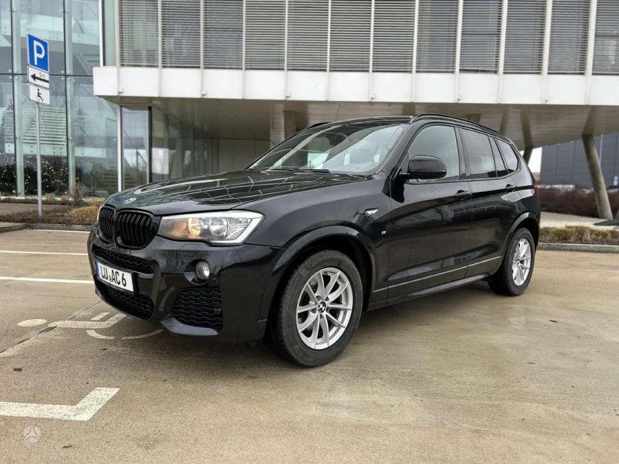 Black BMW X3 2015 in Vilnius, with an engine capacity of 2.99 L and mileage of 194 thousand km for 13750 €, photo 1 on AUTOMOTO.COM.LV