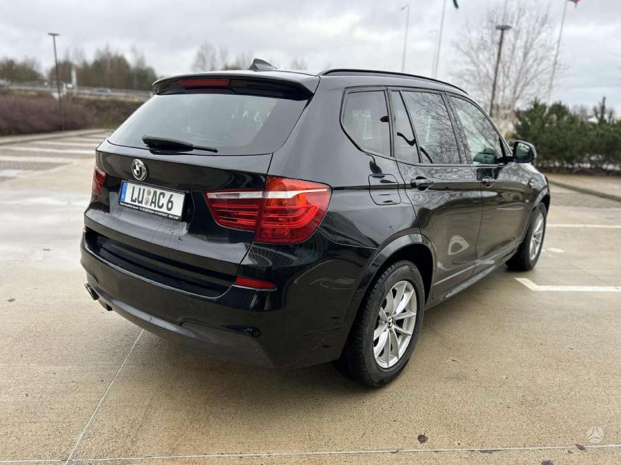 Black BMW X3 2015 in Vilnius, with an engine capacity of 2.99 L and mileage of 194 thousand km for 13750 €, photo 6 on AUTOMOTO.COM.LV