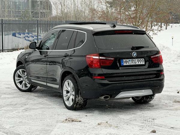 Black BMW X3 2015 in Jonava, with an engine capacity of 2.00 L and mileage of 213 thousand km for 14990 €, photo 5 on AUTOMOTO.COM.LV