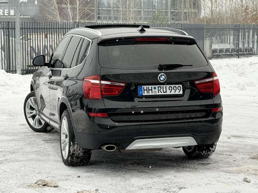 Black BMW X3 2015 in Jonava, with an engine capacity of 2.00 L and mileage of 213 thousand km for 14990 €, photo 6 on AUTOMOTO.COM.LV